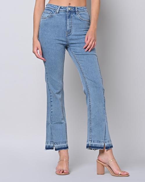 Buy Lightly Washed Flared Jeans Online at Best Prices in India - JioMart.