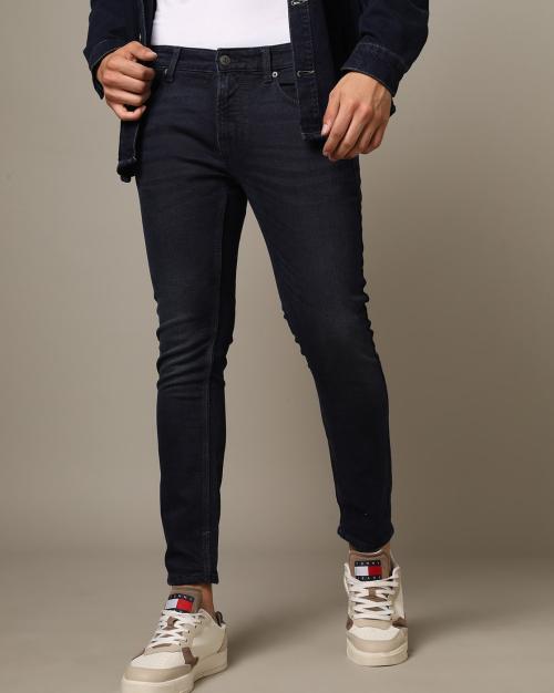 Buy Men Low-Rise Skinny Fit Mid-Rise Slim Clean Jeans Online at Best ...