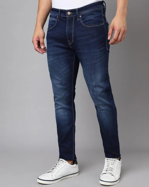 Buy Men Chinox Mid-Wash Skinny Fit Jeans Online at Best Prices in India ...