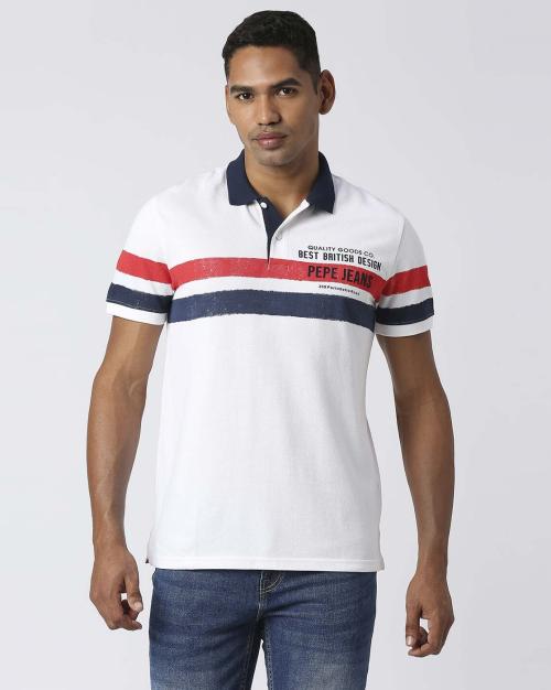 Buy Regular Fit Brian Placement Print Polo T-Shirt Online at Best ...