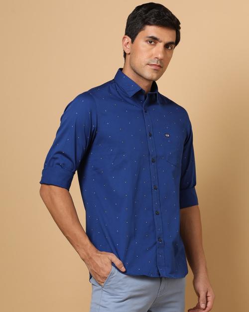 Buy Men Brooklyn Ultra Micro Print Slim Fit Shirt Online at Best Prices ...