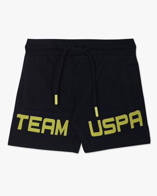 Buy Typographic Print Shorts with Drawstring Waist Online at Best ...