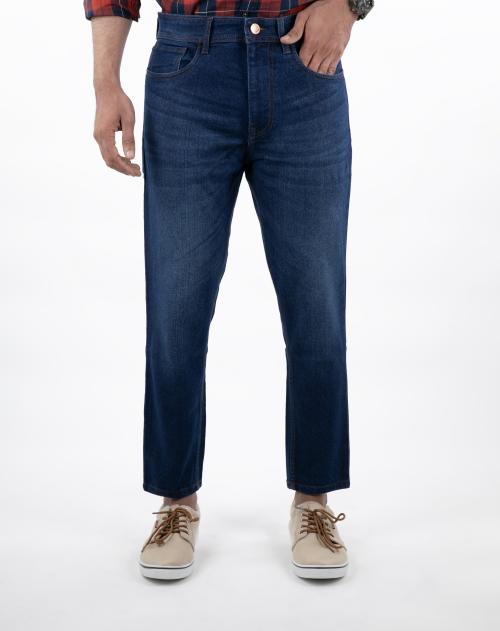 Buy Numero Uno Men's Dark Blue Mid Rise Ankle Length Jeans Online at ...