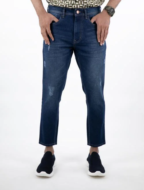Buy Numero Uno Men's Dark Blue Mid Rise Ankle Length Jeans Online at ...