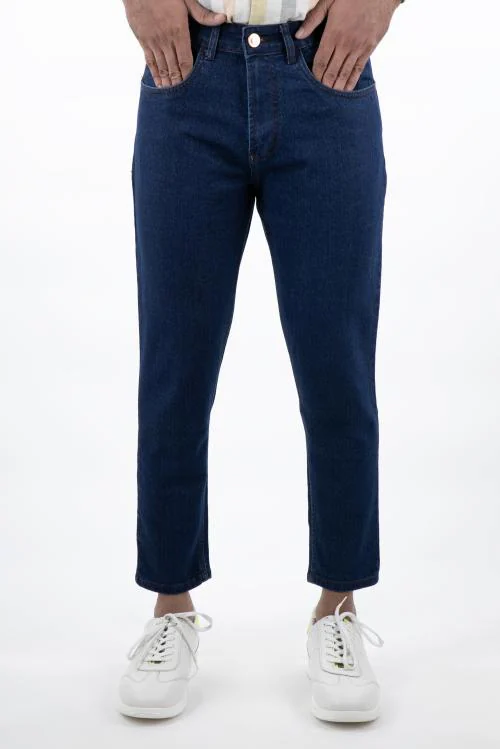 Buy Numero Uno Men's Dark Blue Mid Rise Ankle Length Jeans Online at ...