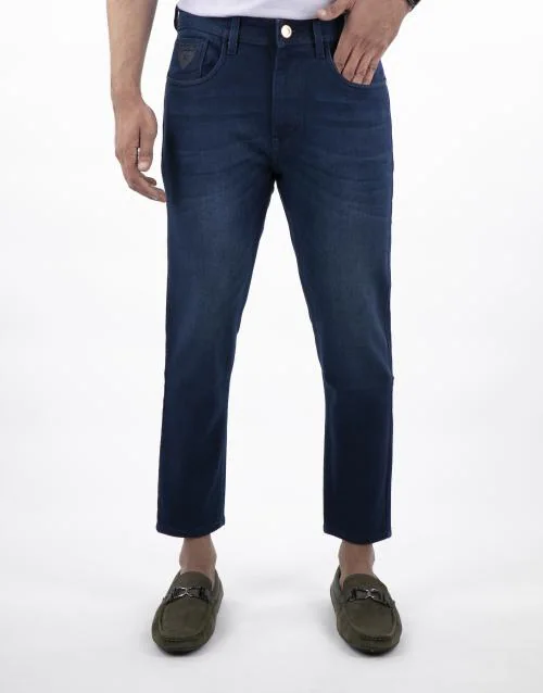 Buy Numero Uno Men's Dark Blue Mid Rise Ankel Length Jeans Online at ...
