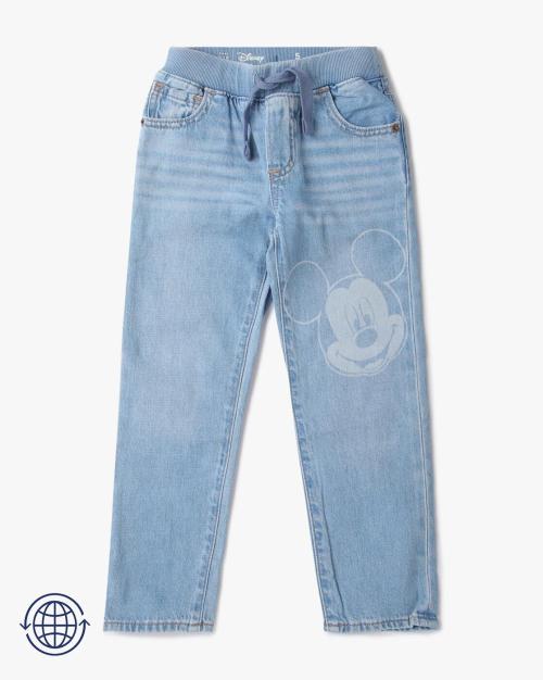 Buy Lightly Washed Mickey Mouse Print Jeans Online at Best Prices in ...