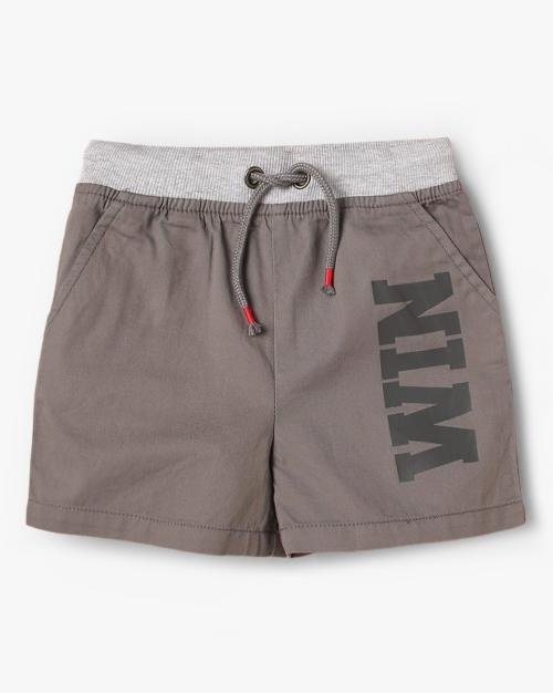 Buy Typographic Print Shorts with Drawstring Waist Online at Best ...