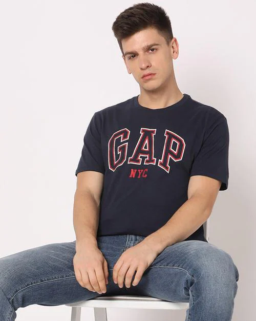 Buy Logo Print Regular Fit T-Shirt Online at Best Prices in India ...