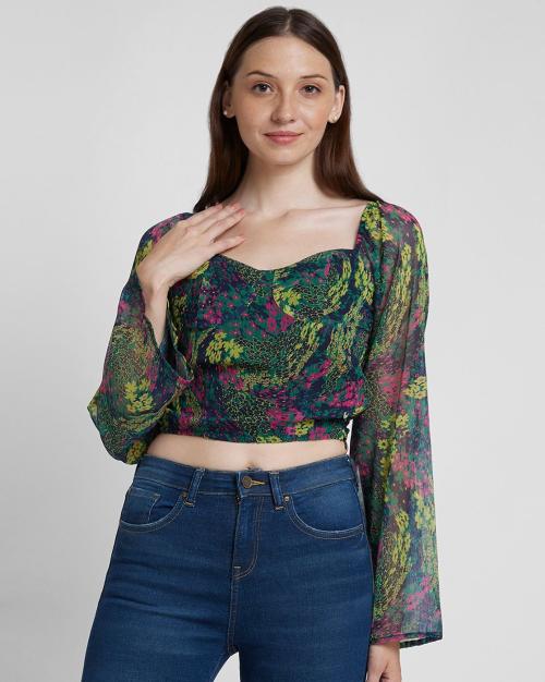 Buy Women Floral Print Relaxed Fit Top Online at Best Prices in India ...