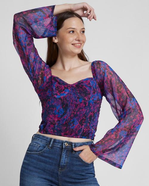 Buy Women Floral Print Relaxed Fit Top Online at Best Prices in India ...