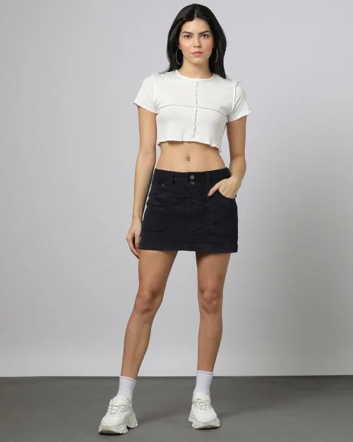 Buy Women High-Rise Mini Skirt Online at Best Prices in India - JioMart.