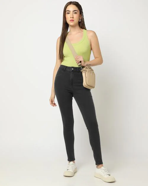 Buy Lightly Washed Skinny Fit Jeans Online at Best Prices in India ...