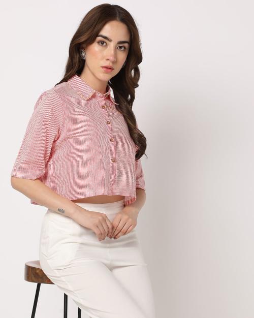 Buy Striped Relaxed Fit Crop Top Online at Best Prices in India - JioMart.