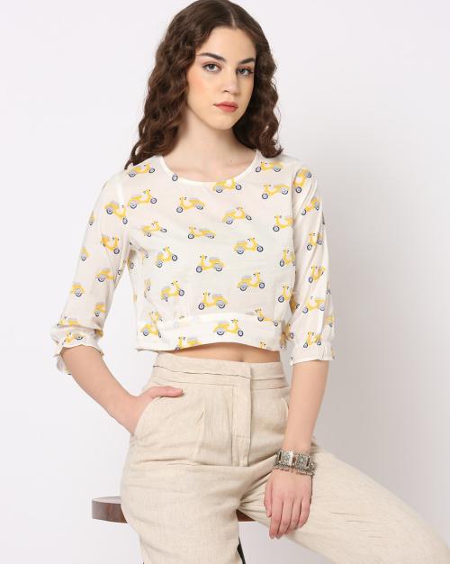 Buy Printed Relaxed Fit Crop Top Online at Best Prices in India - JioMart.