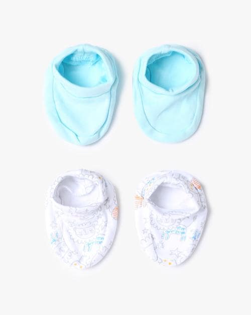 Buy Set of 2 Unisex Printed Cotton Booties Online at Best Prices in ...