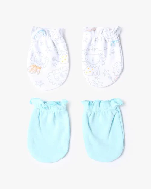 Buy Set of 2 Unisex Printed Cotton Mittens Online at Best Prices in ...