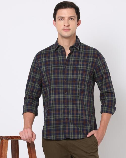 Buy Checked Regular Fit Shirt with Patch Pocket Online at Best Prices ...