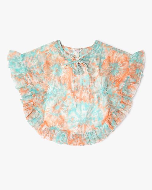 Buy Girls Floral Print Relaxed Fit Kimono Tunic with Inner Online at ...