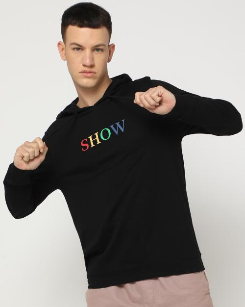 Buy Men Typographic Print Relaxed Fit Hooded T-Shirt Online at Best Prices in India - JioMart.