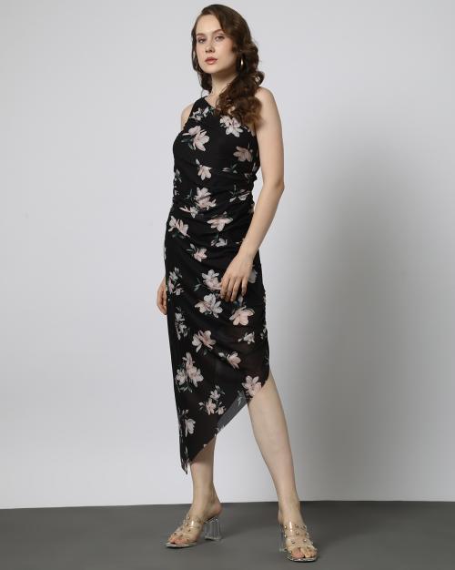 Buy Floral Print Bodycon Asymmetric Dress Online at Best Prices in ...