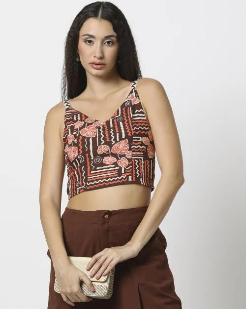 Buy Women Leaf Print Crop Top Online at Best Prices in India - JioMart.