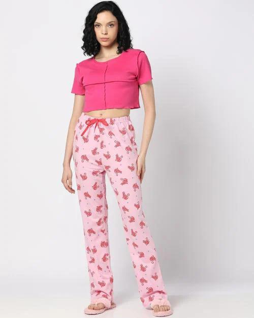 Buy Women Printed Regular Fit Pyjamas Online at Best Prices in India ...