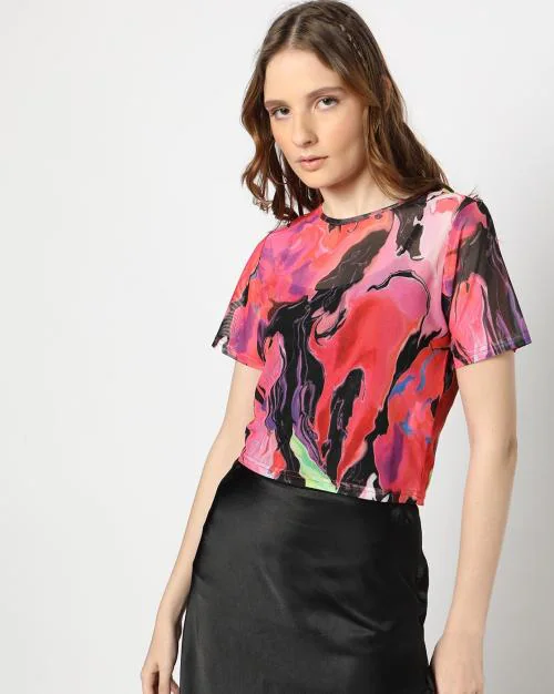 Buy Women Printed Regular Fit Top with Inner Online at Best Prices in ...