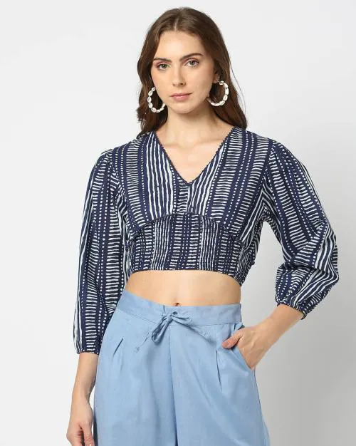 Buy Women Printed Regular Fit Crop Top Online at Best Prices in India ...