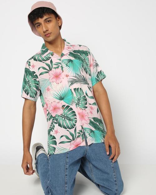 Buy Men Tropical Print Regular Fit Shirt Online at Best Prices in India ...