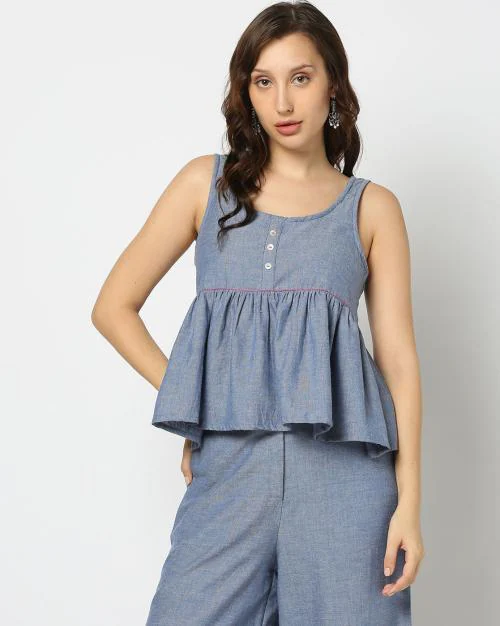 Buy Women Relaxed Fit Sleeveless Top Online at Best Prices in India ...