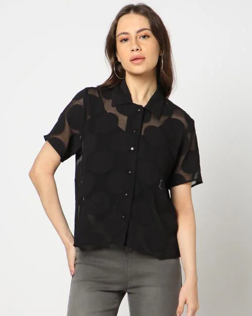 Buy Women Geometric Pattern Regular Fit Shirt Online at Best Prices in ...
