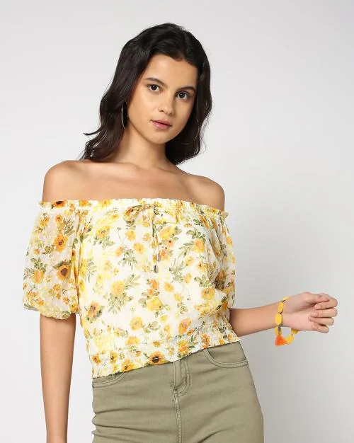 Buy Women Floral Print Regular Fit Top Online at Best Prices in India ...