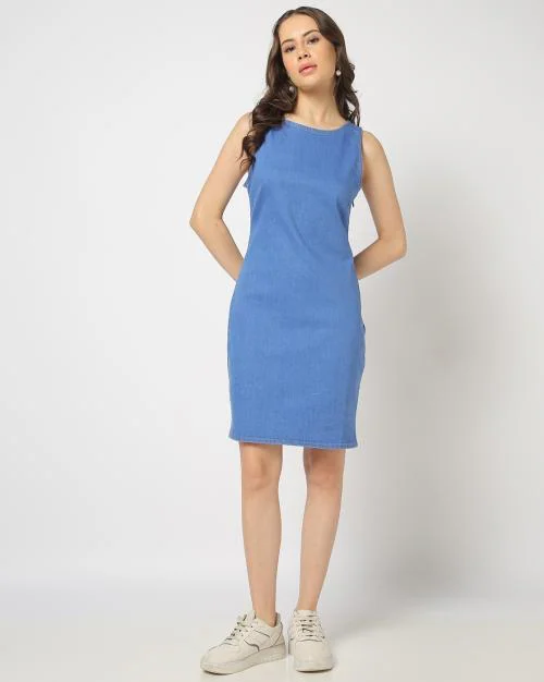 Buy Women Sleeveless Bodycon Dress Online at Best Prices in India ...