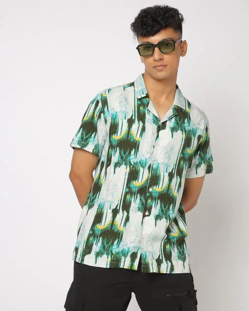 Buy Men Graphic Print Regular Fit Shirt Online at Best Prices in India ...