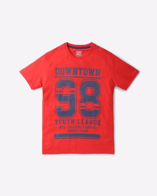 Buy Numeric Print Round-Neck T-Shirt Online at Best Prices in India ...