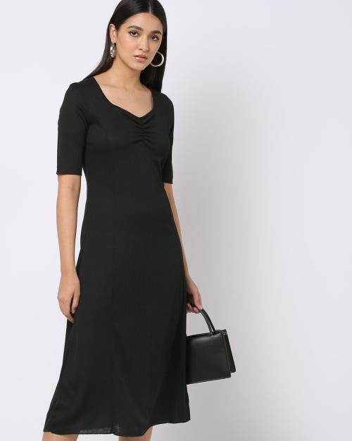 Buy Ribbed A-Line Dress Online at Best Prices in India - JioMart.