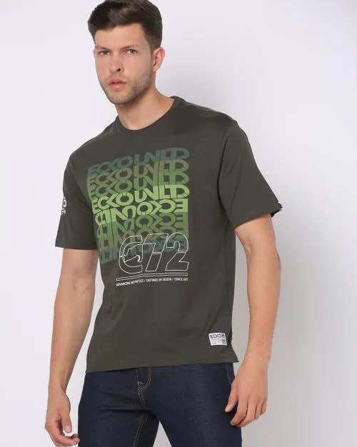 Buy Regular Fit Typographic Print Crew-Neck T-Shirt Online at Best Prices in India - JioMart.