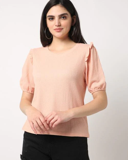 Buy Textured Top with Ruffles Online at Best Prices in India - JioMart.
