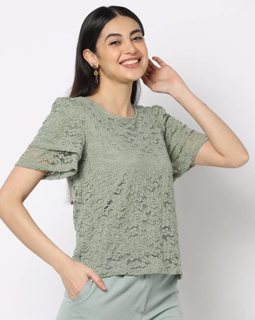 Buy Lace Top with Layered Sleeves Online at Best Prices in India - JioMart.