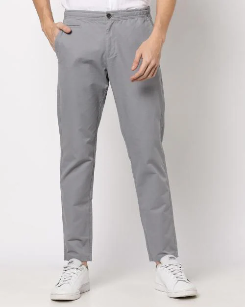 Buy Flat-Front Trousers with Insert Pockets Online at Best Prices in ...