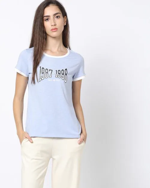 Buy Numeric Print Round-Neck T-Shirt Online at Best Prices in India ...