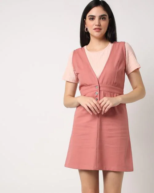 Buy Pinafore Dress with Buttons Online at Best Prices in India - JioMart.