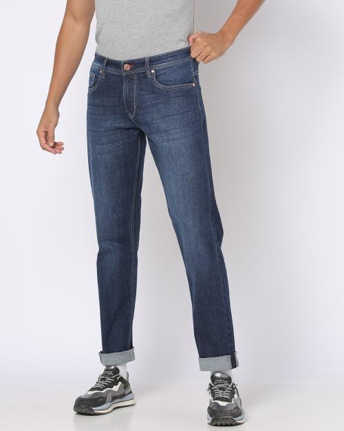 Buy Men Mid-Rise Straight Fit Jeans Online at Best Prices in India ...