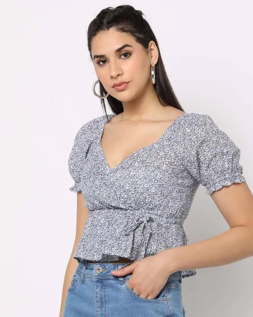 Buy Floral Print Top with Drawstring Waist Online at Best Prices in ...