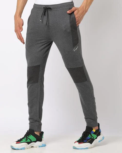 Buy Men Colourblock Joggers with Drawstring Waist Online at Best Prices ...