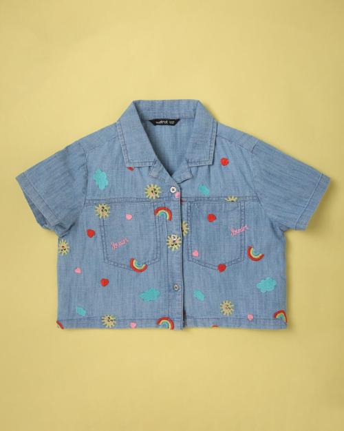 Buy Embroidered Top with Patch Pockets Online at Best Prices in India ...