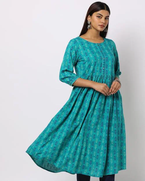 Buy Block Print Flared Kurta Online at Best Prices in India - JioMart.