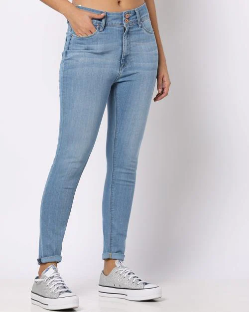 Buy Women High-Rise Skinny Fit Jeans Online at Best Prices in India ...