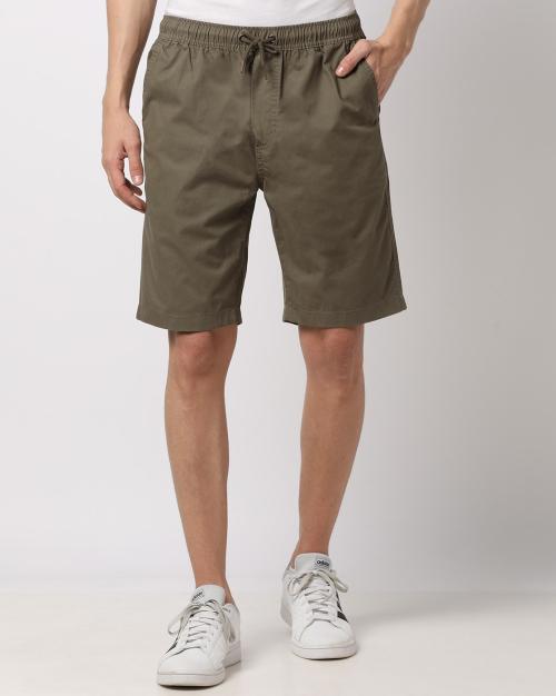Buy Slim Fit Shorts with Drawstring Waist Online at Best Prices in ...